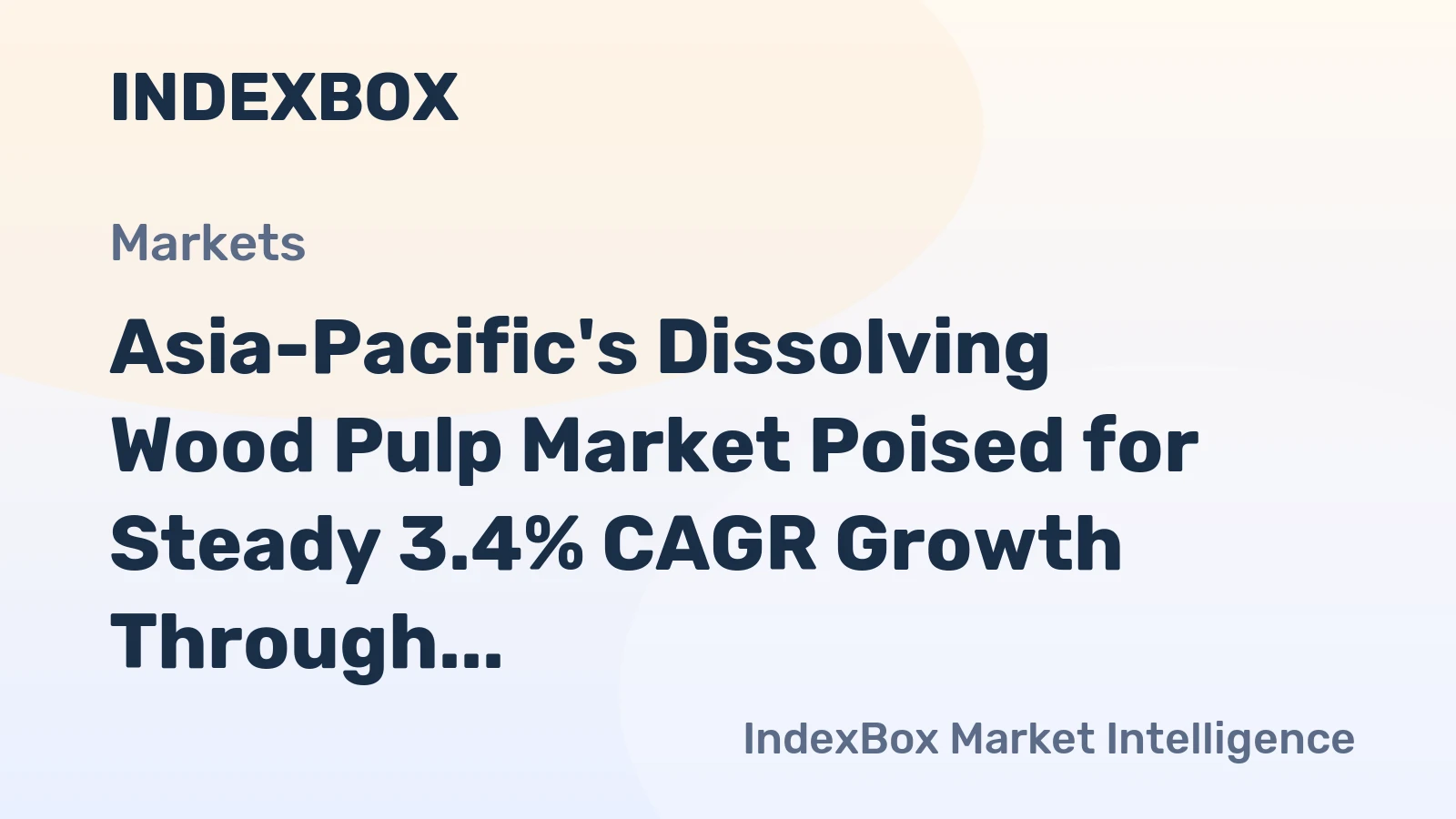 Asia-Pacific's Dissolving Wood Pulp Market Poised for Steady 3.4% CAGR Growth Through 2035