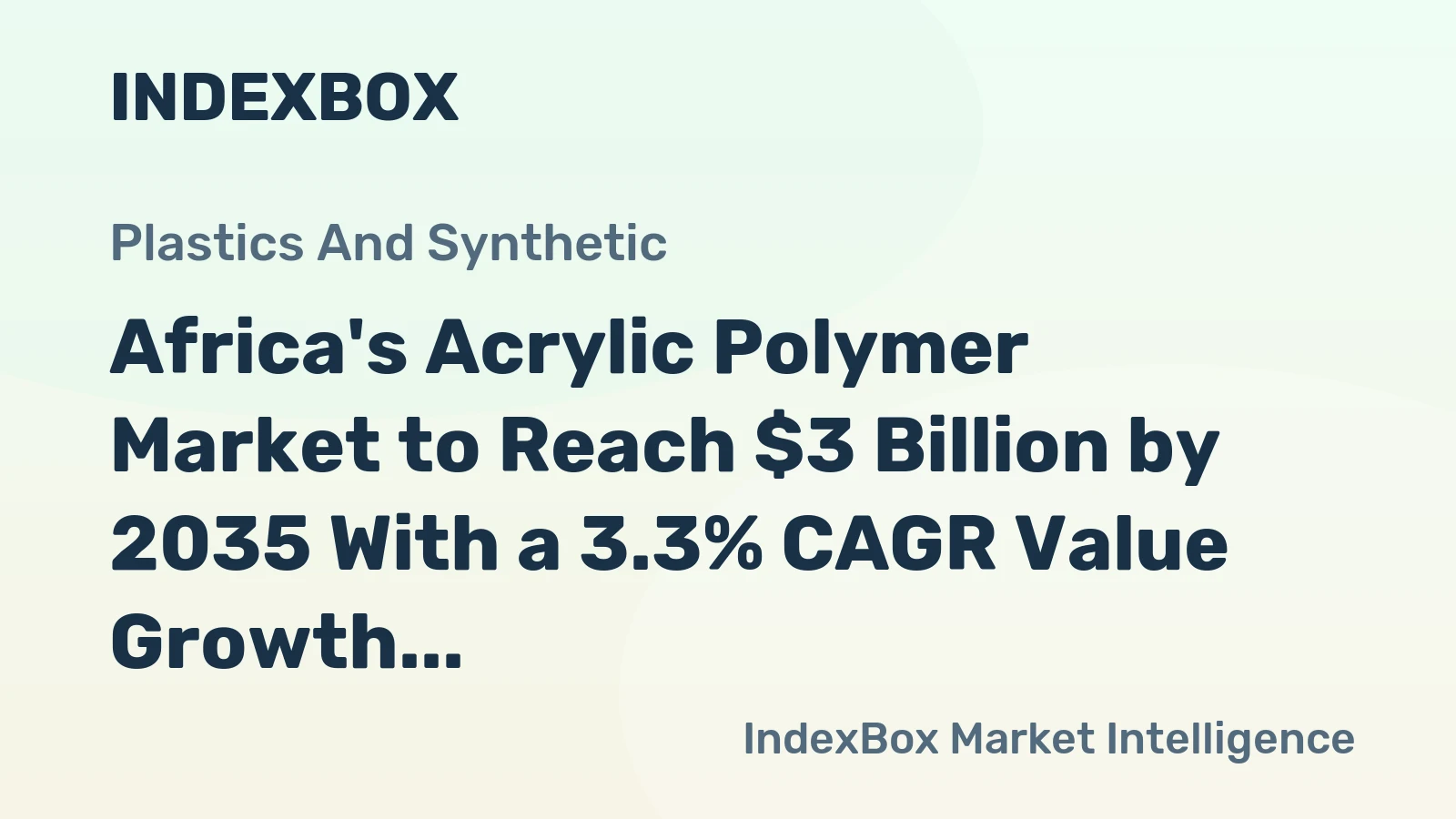 Africa's Acrylic Polymer Market to Reach $3 Billion by 2035 With a 3.3% CAGR Value Growth