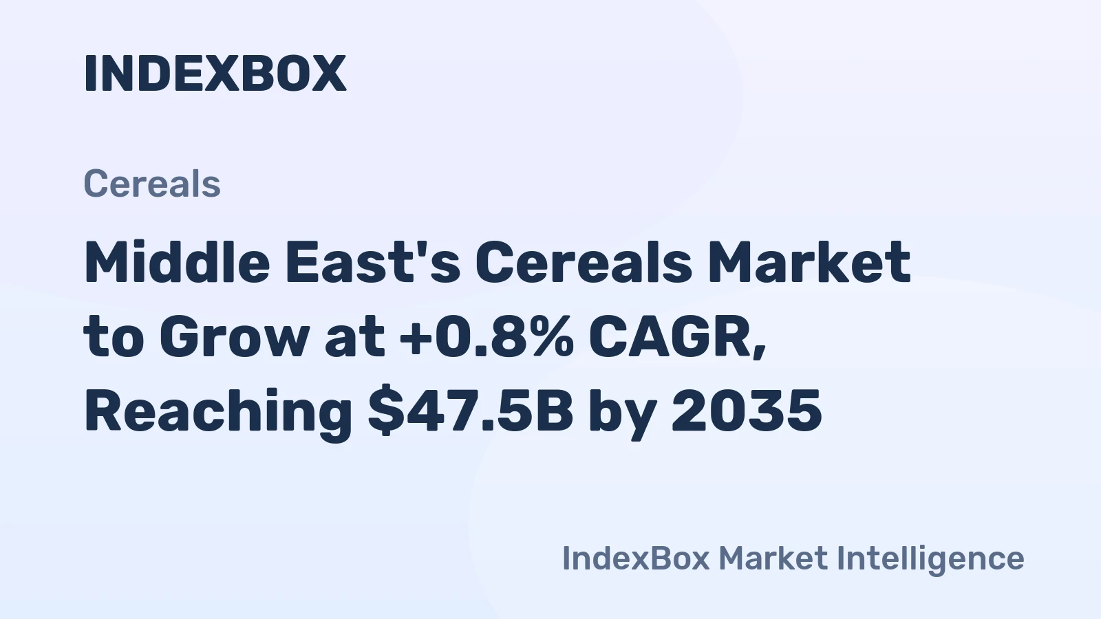 Middle East's Cereals Market to Grow at +0.8% CAGR, Reaching $47.5B by 2035