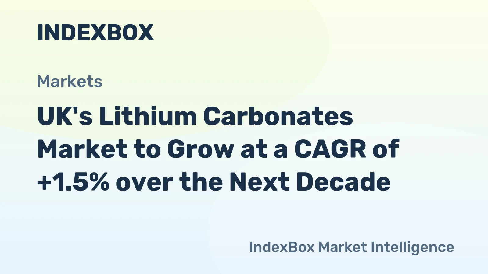 UK's Lithium Carbonates Market to Grow at a CAGR of +1.5% over the Next Decade