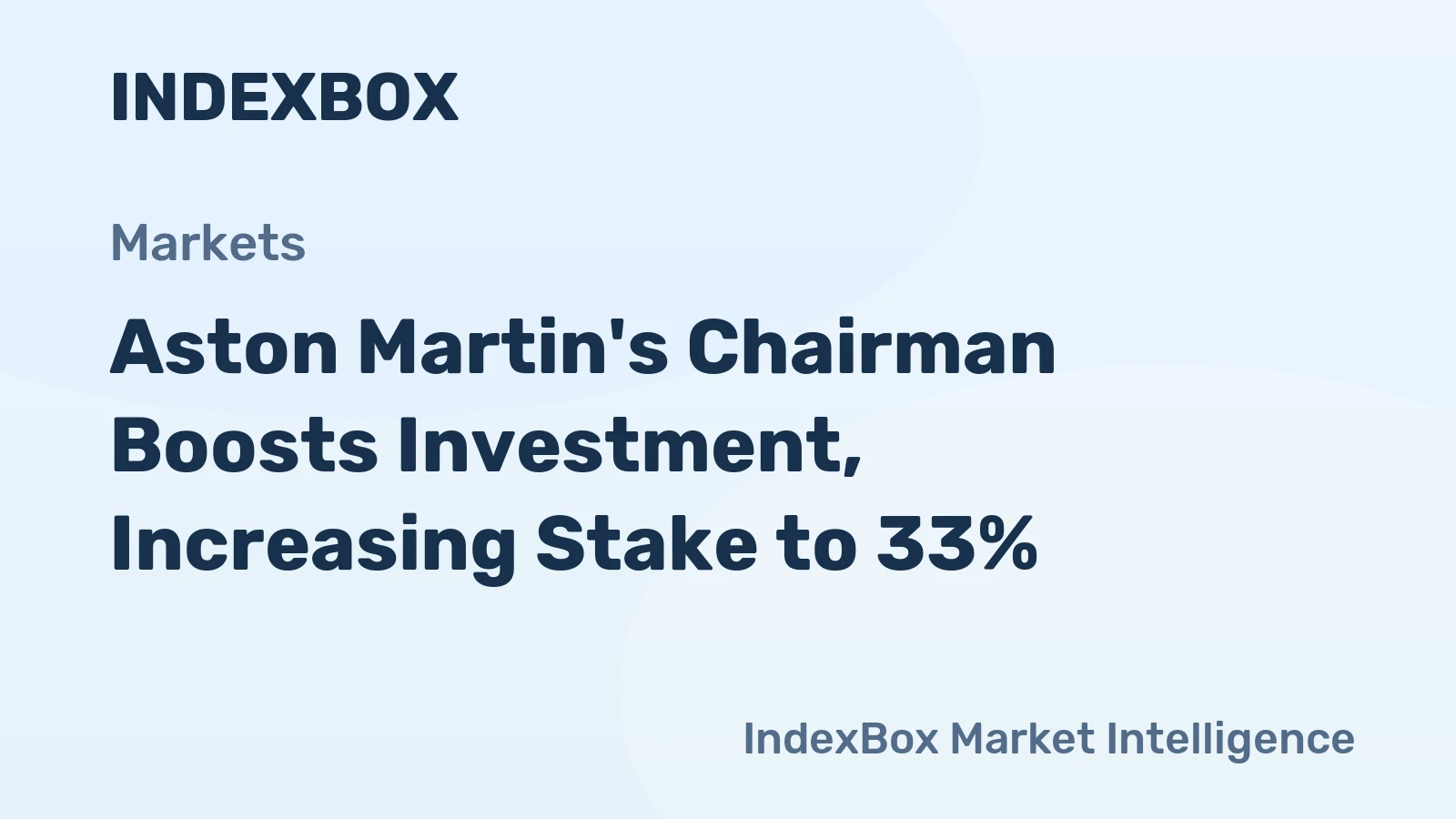 Aston Martin's Chairman Boosts Investment, Increasing Stake to 33%