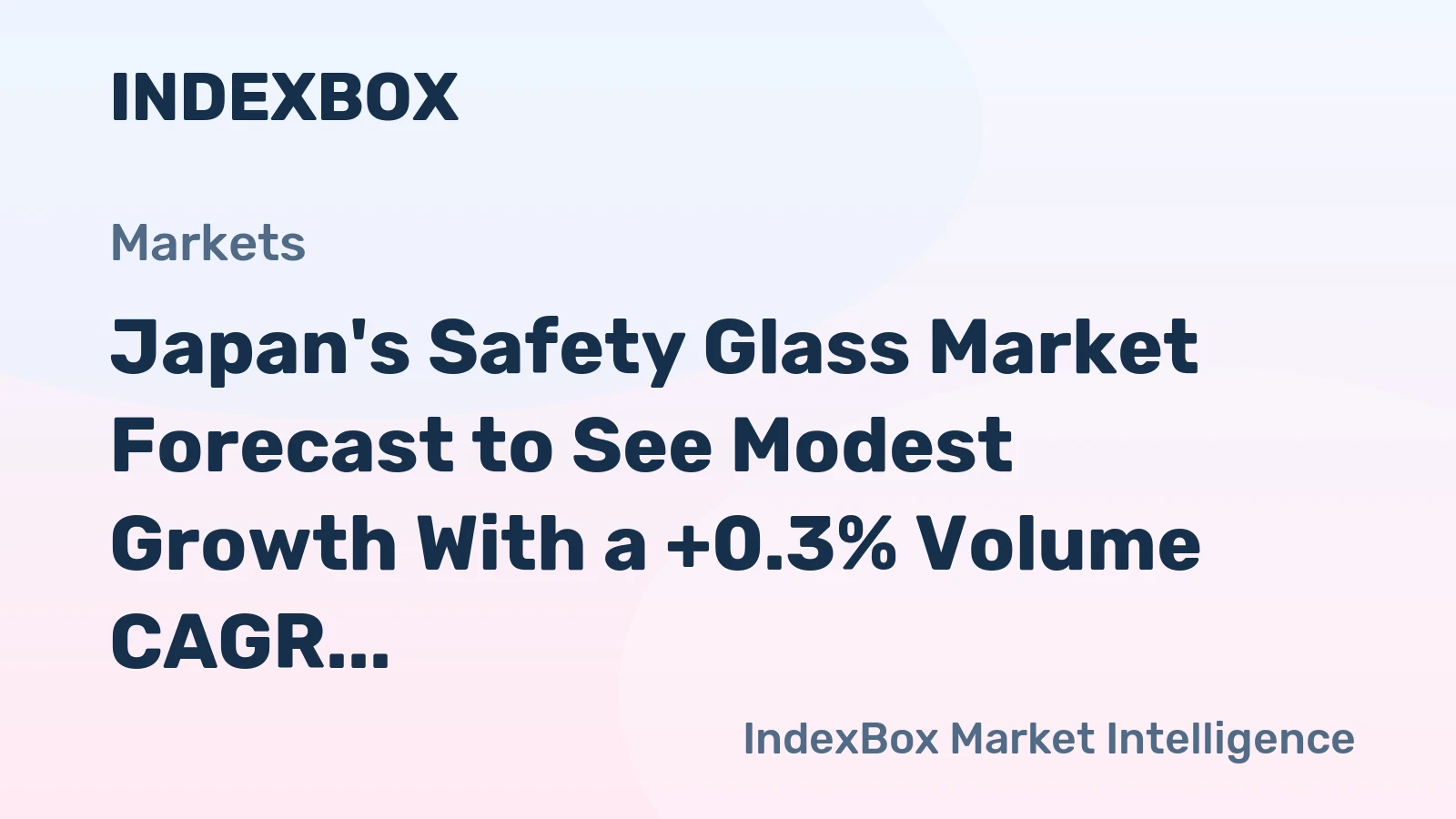 Japan's Safety Glass Market Forecast to See Modest Growth With a +0.3% Volume CAGR Through 2035