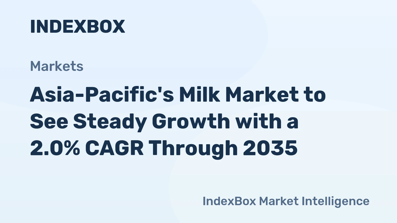 Asia-Pacific's Milk Market to See Steady Growth with a 2.0% CAGR Through 2035
