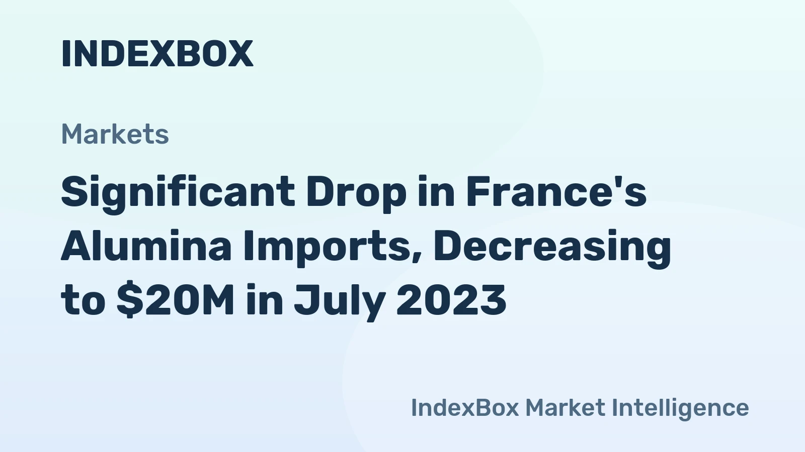 Significant Drop in France's Alumina Imports, Decreasing to $20M in July 2023