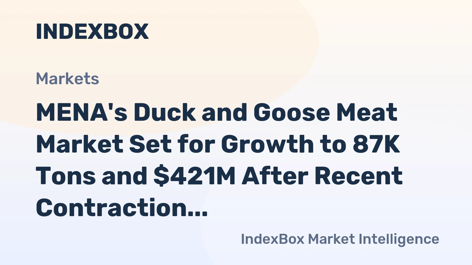 MENA's Duck and Goose Meat Market Set for Growth to 87K Tons and $421M After Recent Contraction
