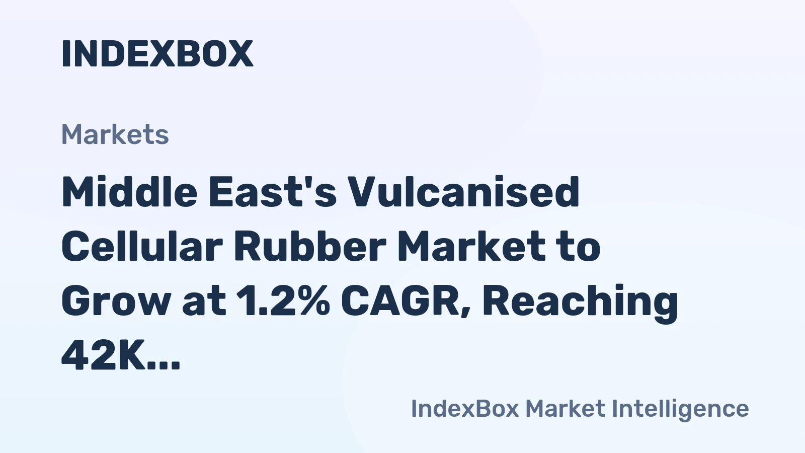 Middle East's Vulcanised Cellular Rubber Market to Grow at 1.2% CAGR, Reaching 42K Tons by 2035