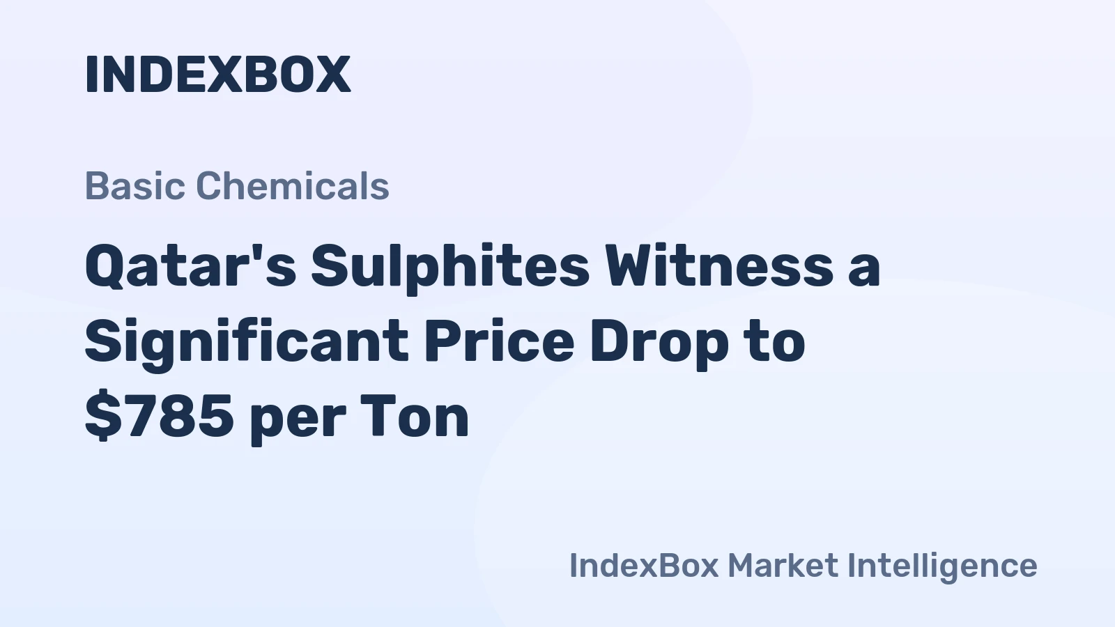 Qatar's Sulphites Witness a Significant Price Drop to $785 per Ton