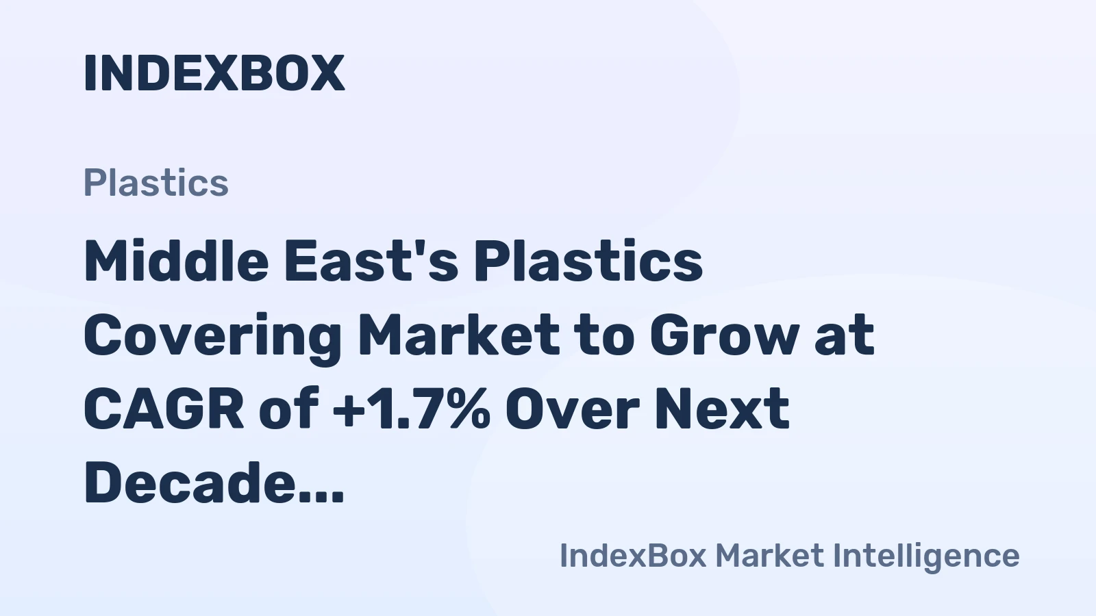 Middle East's Plastics Covering Market to Grow at CAGR of +1.7% Over Next Decade