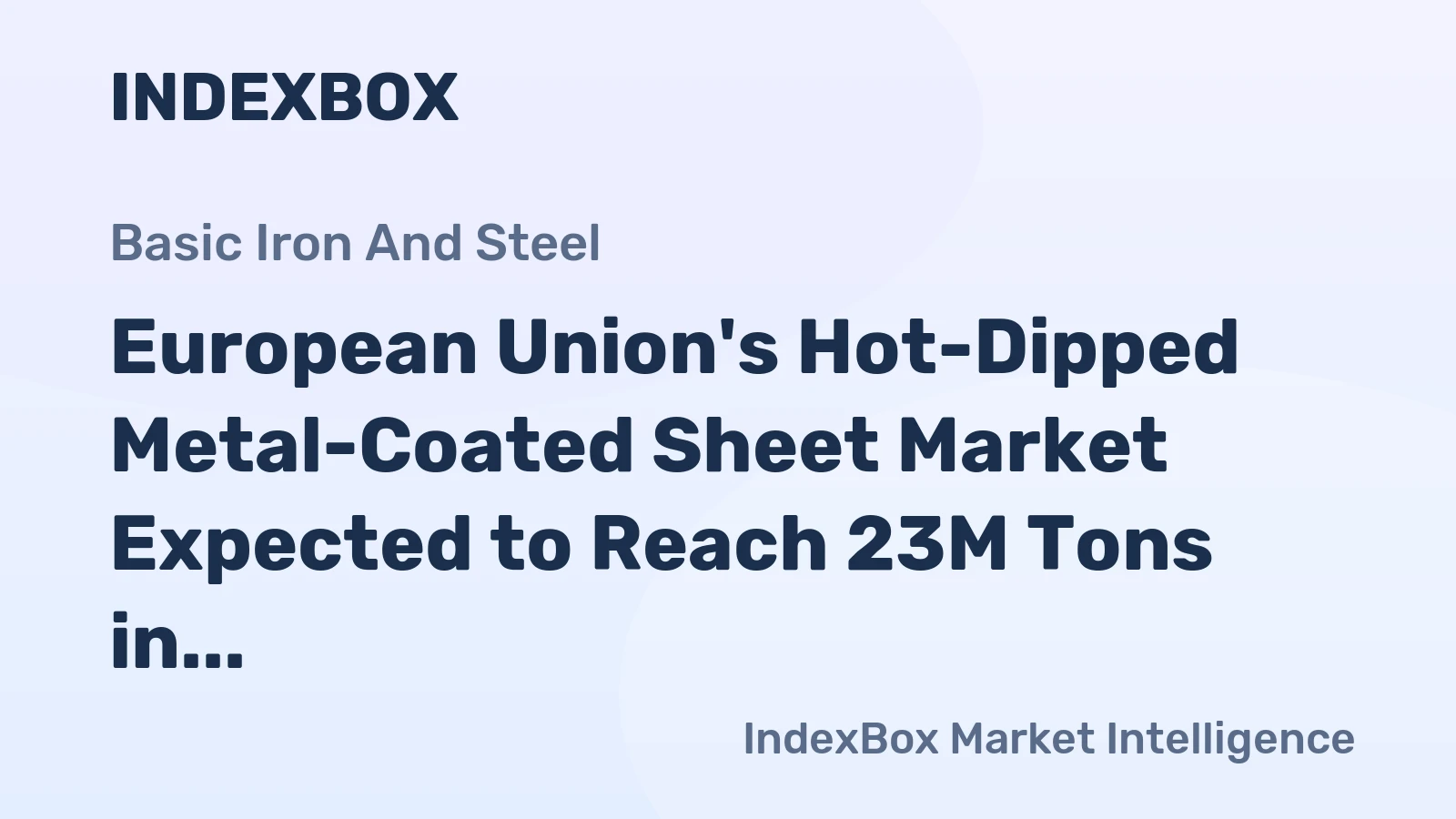 European Union's Hot-Dipped Metal-Coated Sheet Market Expected to Reach 23M Tons in Volume and $28.8B in Value by 2035