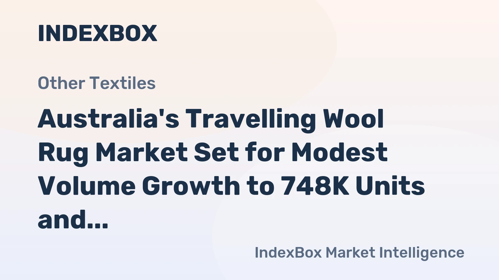 Australia's Travelling Wool Rug Market Set for Modest Volume Growth to 748K Units and Value Increase to $14M