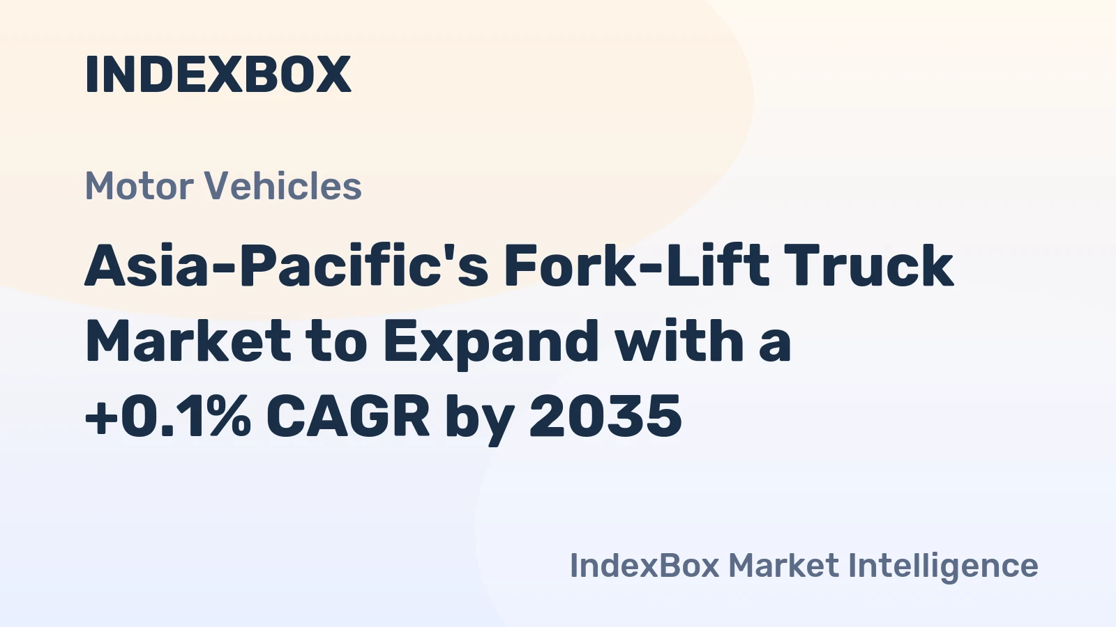 Asia-Pacific's Fork-Lift Truck Market to Expand with a +0.1% CAGR by 2035