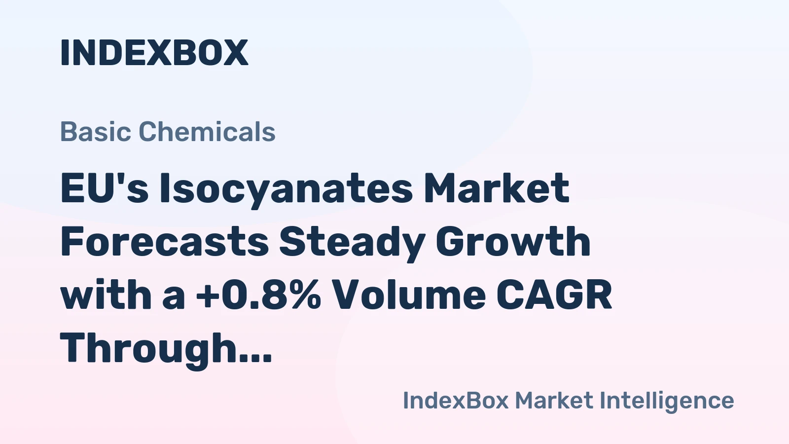 EU's Isocyanates Market Forecasts Steady Growth with a +0.8% Volume CAGR Through 2035
