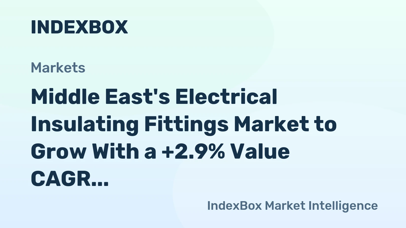 Middle East's Electrical Insulating Fittings Market to Grow With a +2.9% Value CAGR Through 2035