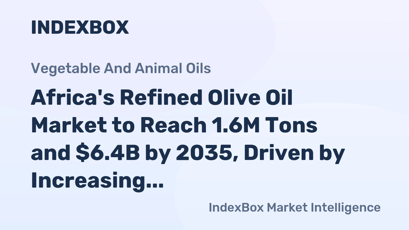 Africa's Refined Olive Oil Market to Reach 1.6M Tons and $6.4B by 2035, Driven by Increasing Demand