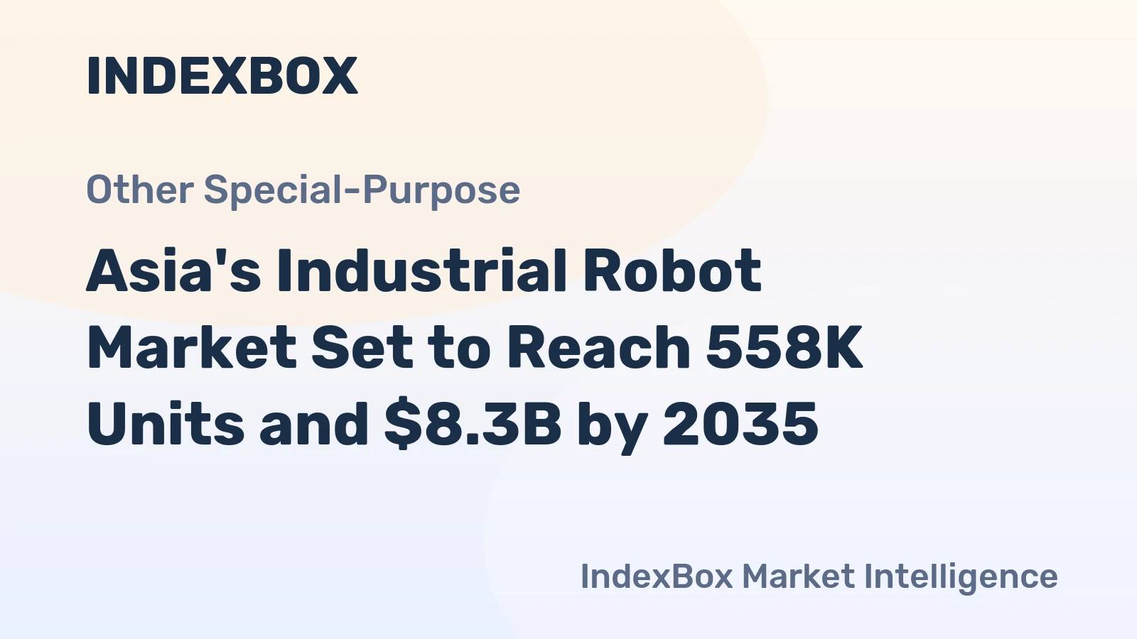 Asia's Industrial Robot Market Set to Reach 558K Units and $8.3B by 2035