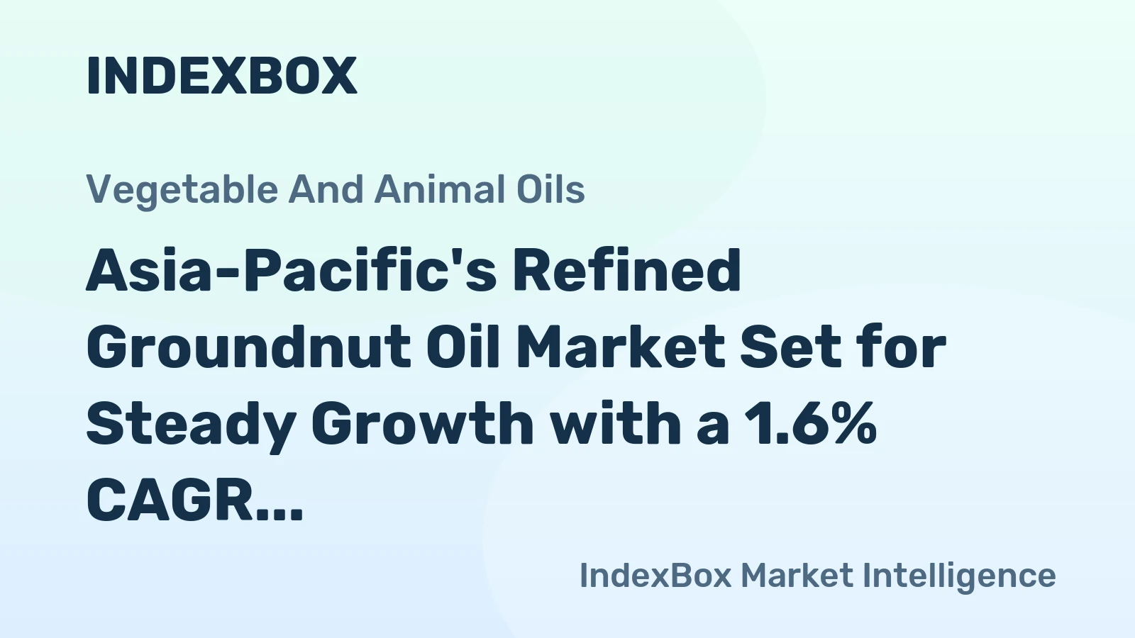 Asia-Pacific's Refined Groundnut Oil Market Set for Steady Growth with a 1.6% CAGR in Value