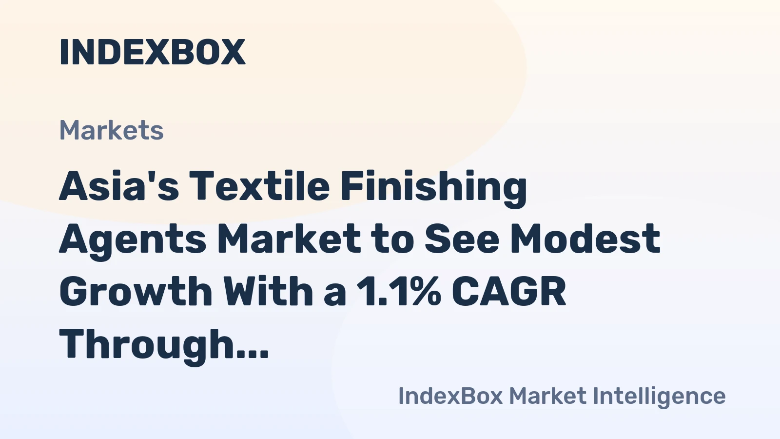 Asia's Textile Finishing Agents Market to See Modest Growth With a 1.1% CAGR Through 2035