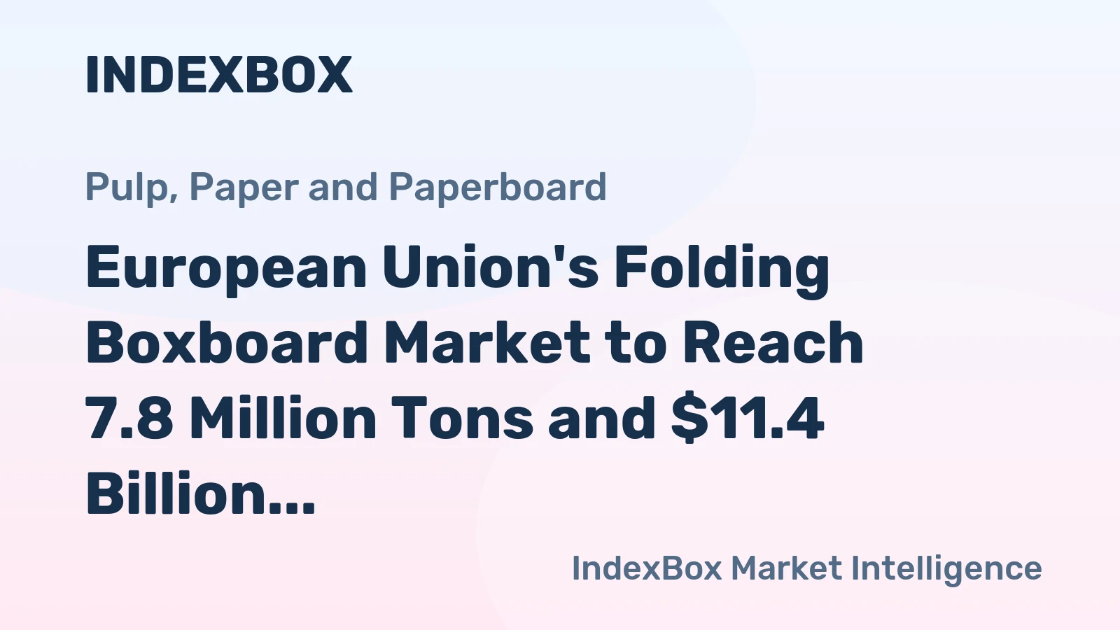 European Union's Folding Boxboard Market to Reach 7.8 Million Tons and $11.4 Billion by 2035