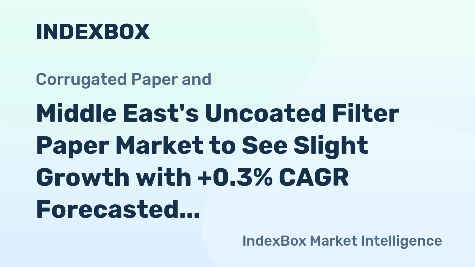 Middle East's Uncoated Filter Paper Market to See Slight Growth with +0.3% CAGR Forecasted