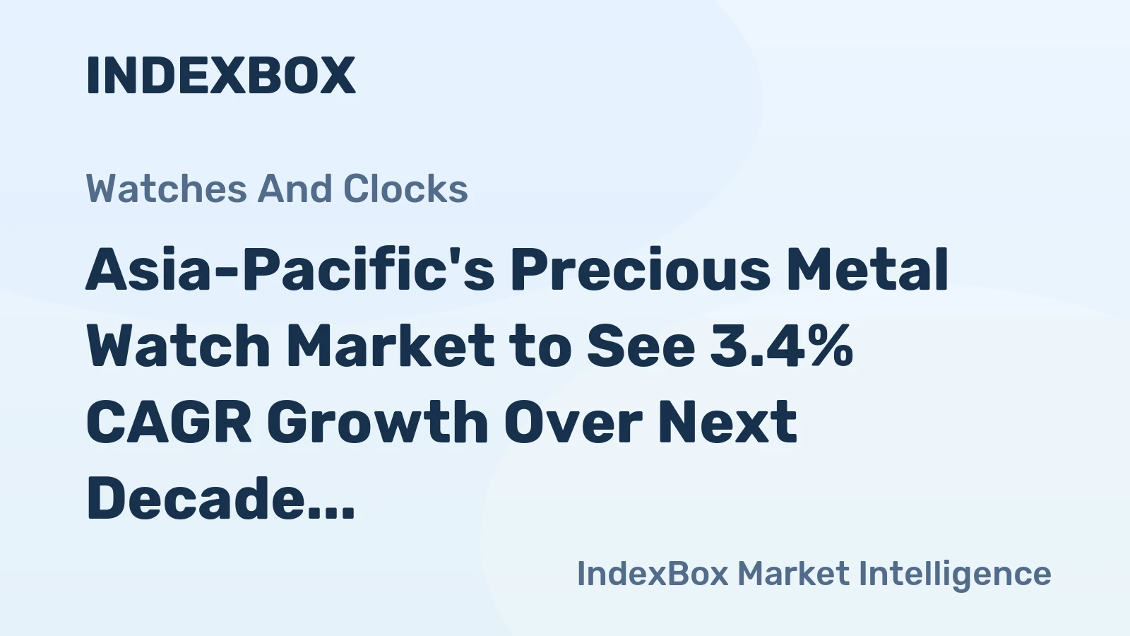 Asia-Pacific's Precious Metal Watch Market to See 3.4% CAGR Growth Over Next Decade