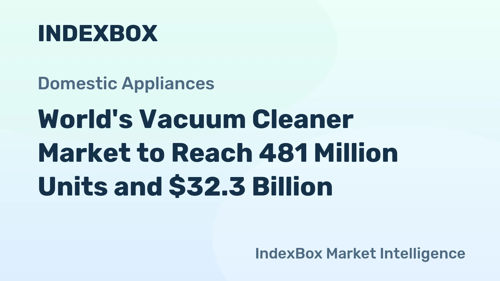 World's Vacuum Cleaner Market to Reach 481 Million Units and $32.3 Billion