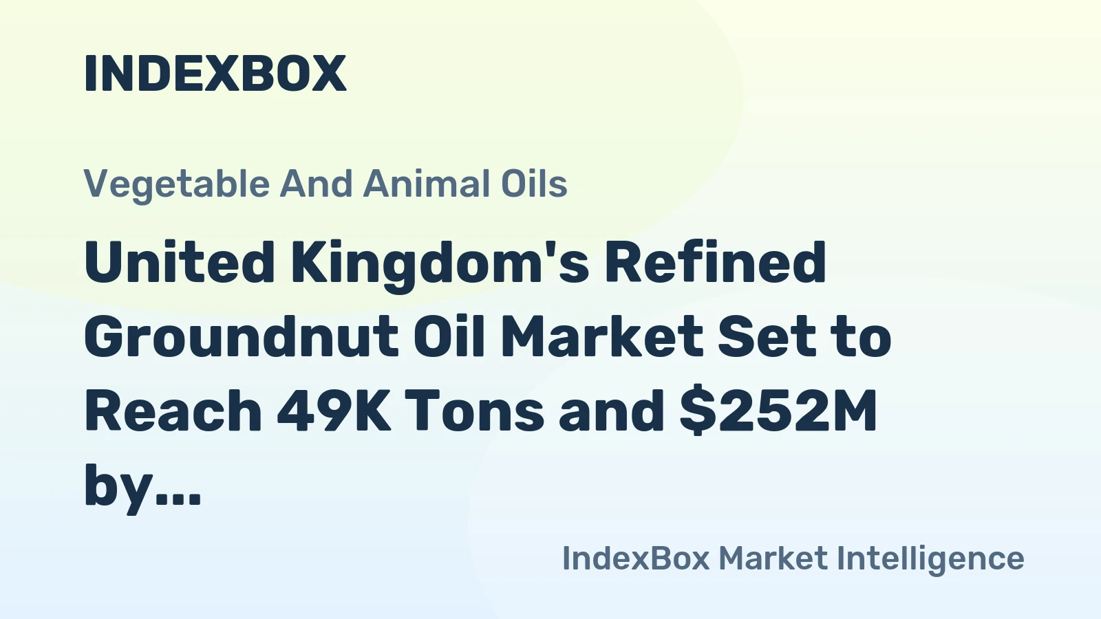 United Kingdom's Refined Groundnut Oil Market Set to Reach 49K Tons and $252M by 2035