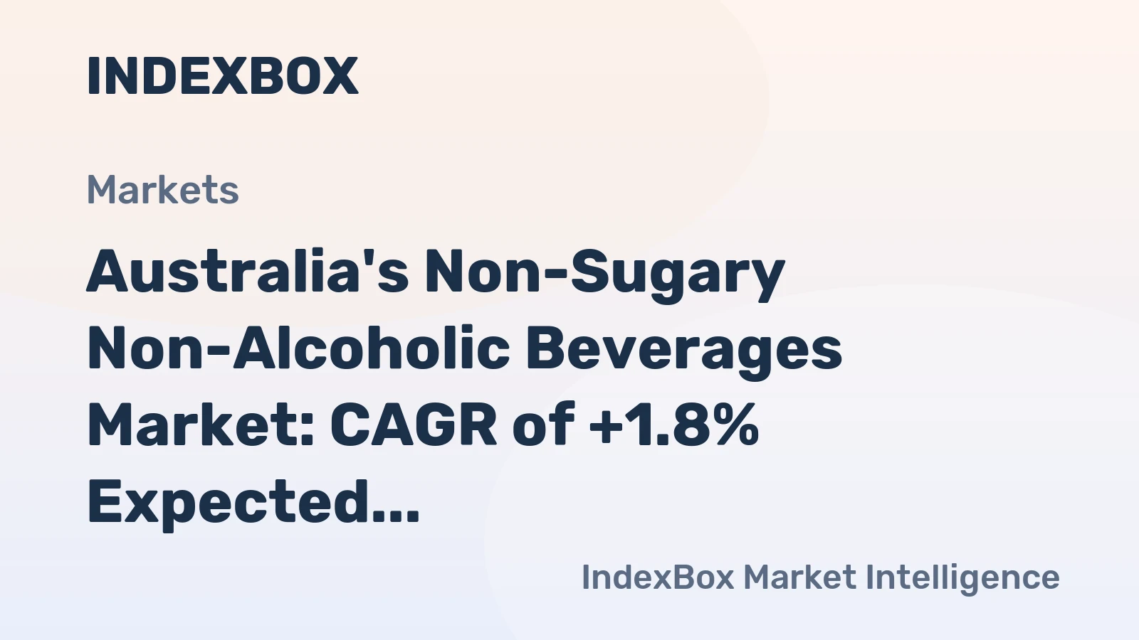 Australia's Non-Sugary Non-Alcoholic Beverages Market: CAGR of +1.8% Expected Over Next Decade