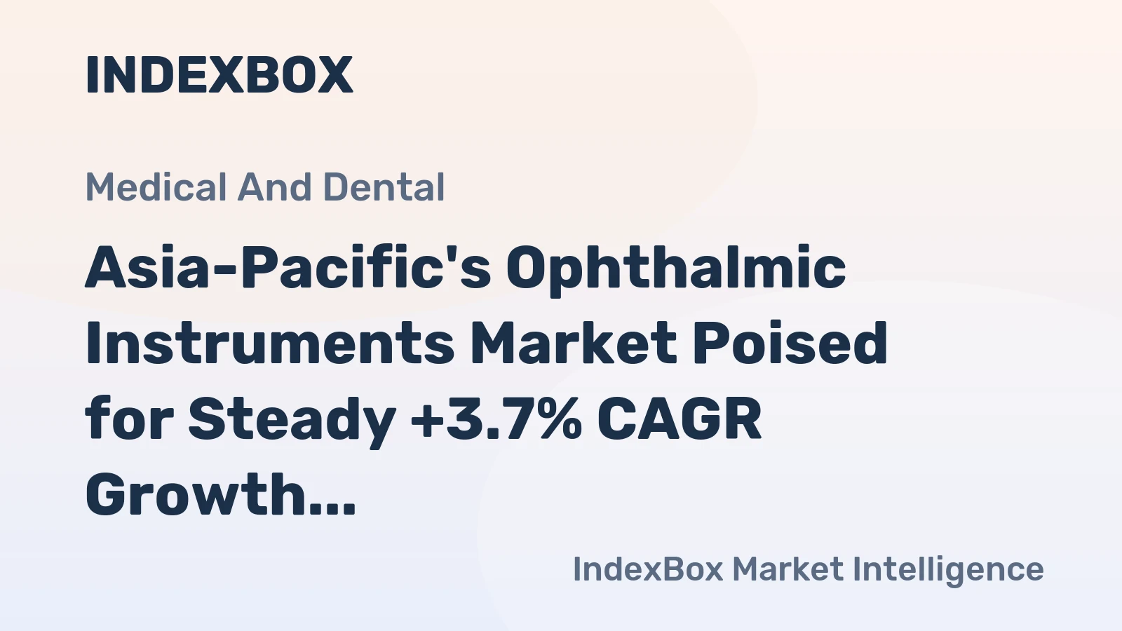 Asia-Pacific's Ophthalmic Instruments Market Poised for Steady +3.7% CAGR Growth Through 2035