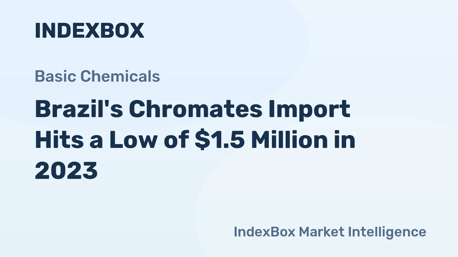 Brazil's Chromates Import Hits a Low of $1.5 Million in 2023