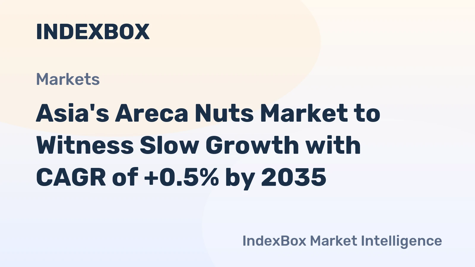 Asia's Areca Nuts Market to Witness Slow Growth with CAGR of +0.5% by 2035