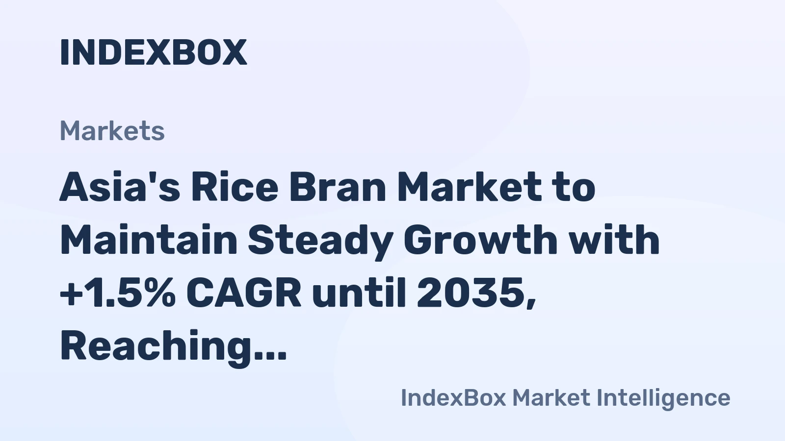Asia's Rice Bran Market to Maintain Steady Growth with +1.5% CAGR until 2035, Reaching $1.7B in Value