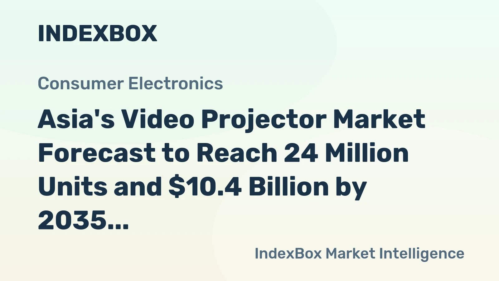 Asia's Video Projector Market Forecast to Reach 24 Million Units and $10.4 Billion by 2035