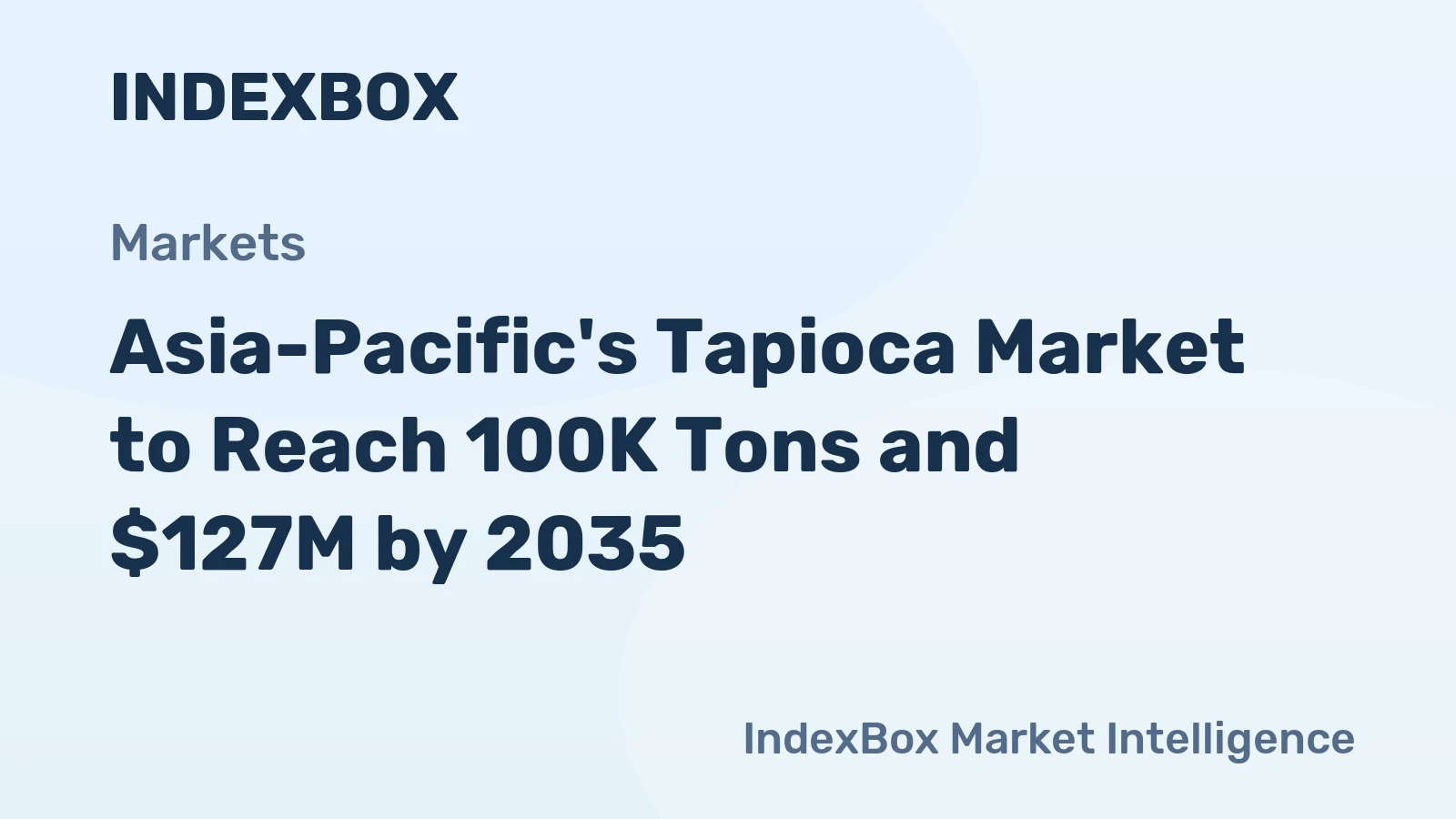 Asia-Pacific's Tapioca Market to Reach 100K Tons and $127M by 2035