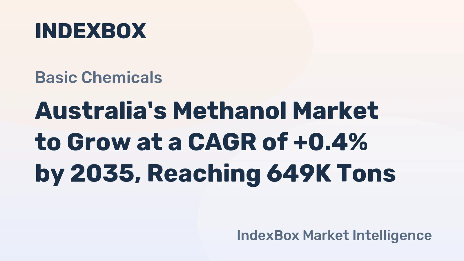 Australia's Methanol Market to Grow at a CAGR of +0.4% by 2035, Reaching 649K Tons