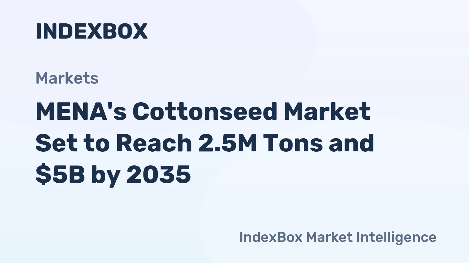 MENA's Cottonseed Market Set to Reach 2.5M Tons and $5B by 2035