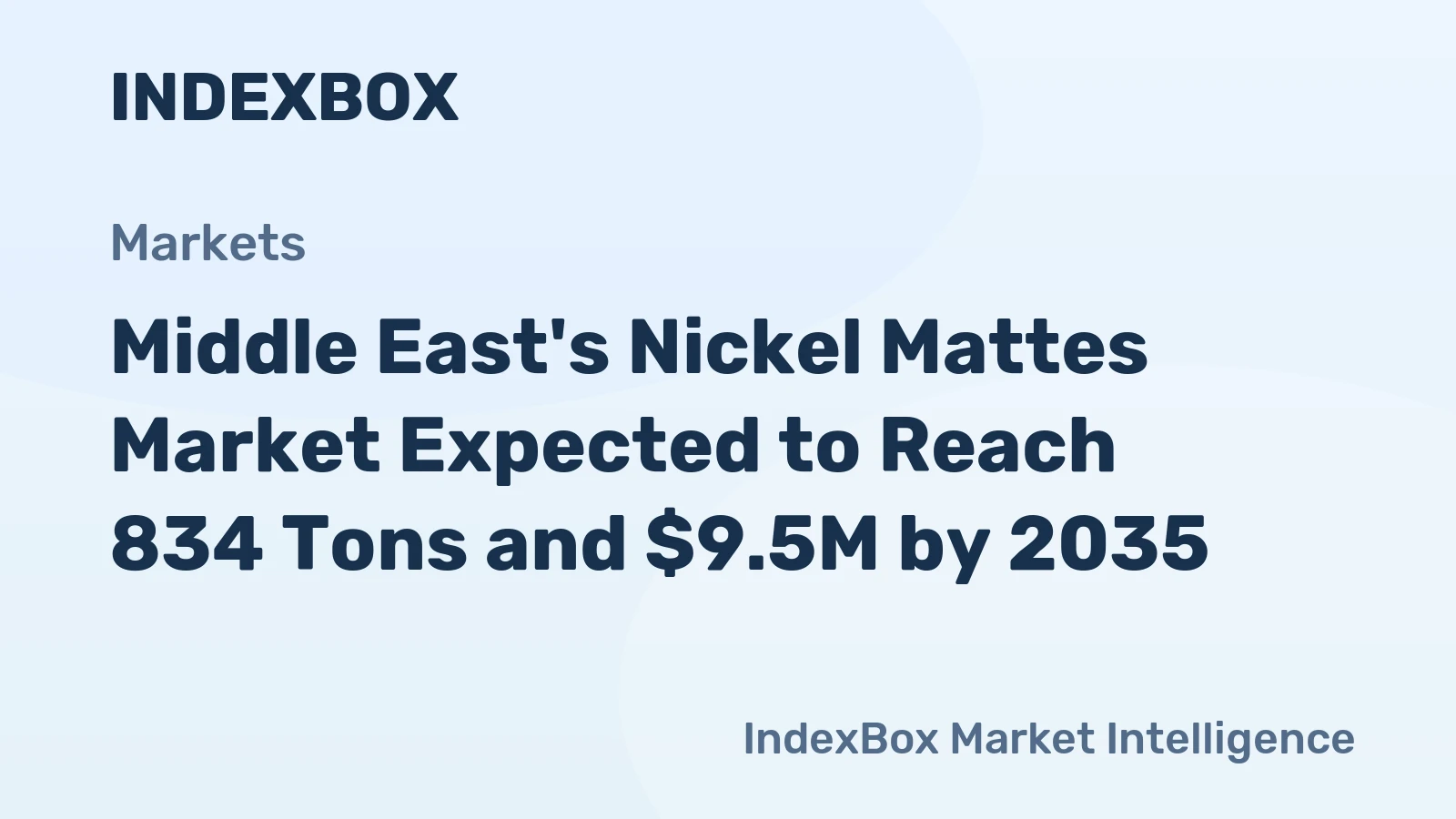 Middle East's Nickel Mattes Market Expected to Reach 834 Tons and $9.5M by 2035