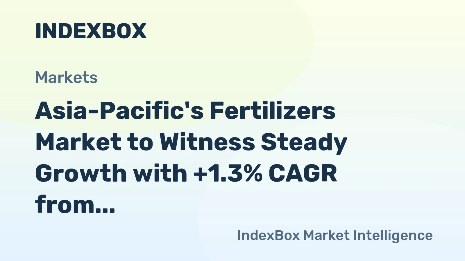 Asia-Pacific's Fertilizers Market to Witness Steady Growth with +1.3% CAGR from 2024-2035