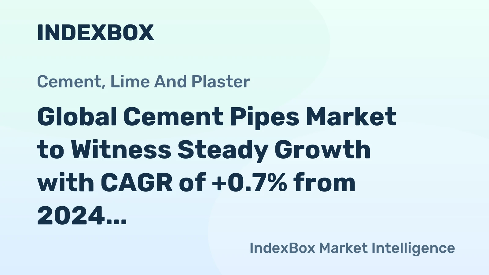 Global Cement Pipes Market to Witness Steady Growth with CAGR of +0.7% from 2024 to 2035