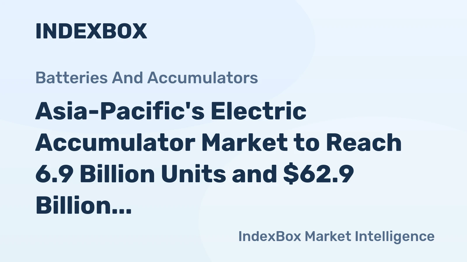 Asia-Pacific's Electric Accumulator Market to Reach 6.9 Billion Units and $62.9 Billion by 2035