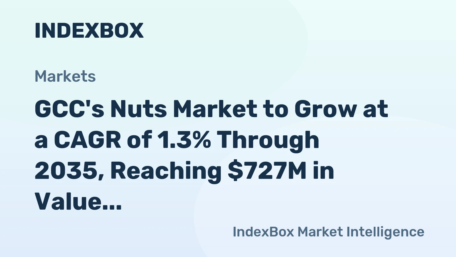 GCC's Nuts Market to Grow at a CAGR of 1.3% Through 2035, Reaching $727M in Value