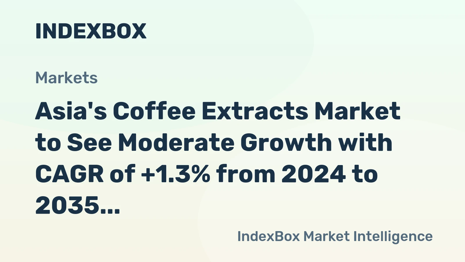Asia's Coffee Extracts Market to See Moderate Growth with CAGR of +1.3% from 2024 to 2035
