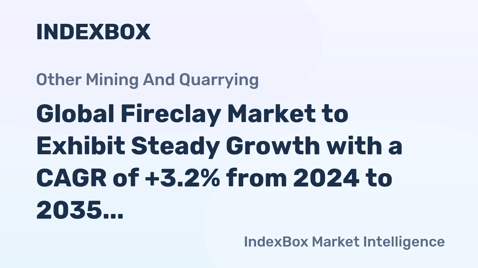 Global Fireclay Market to Exhibit Steady Growth with a CAGR of +3.2% from 2024 to 2035