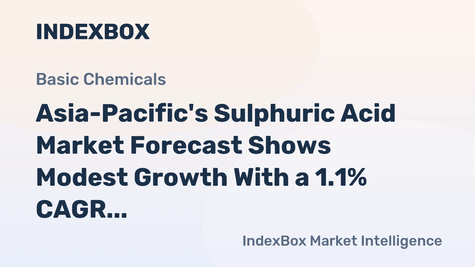 Asia-Pacific's Sulphuric Acid Market Forecast Shows Modest Growth With a 1.1% CAGR in Value Through 2035