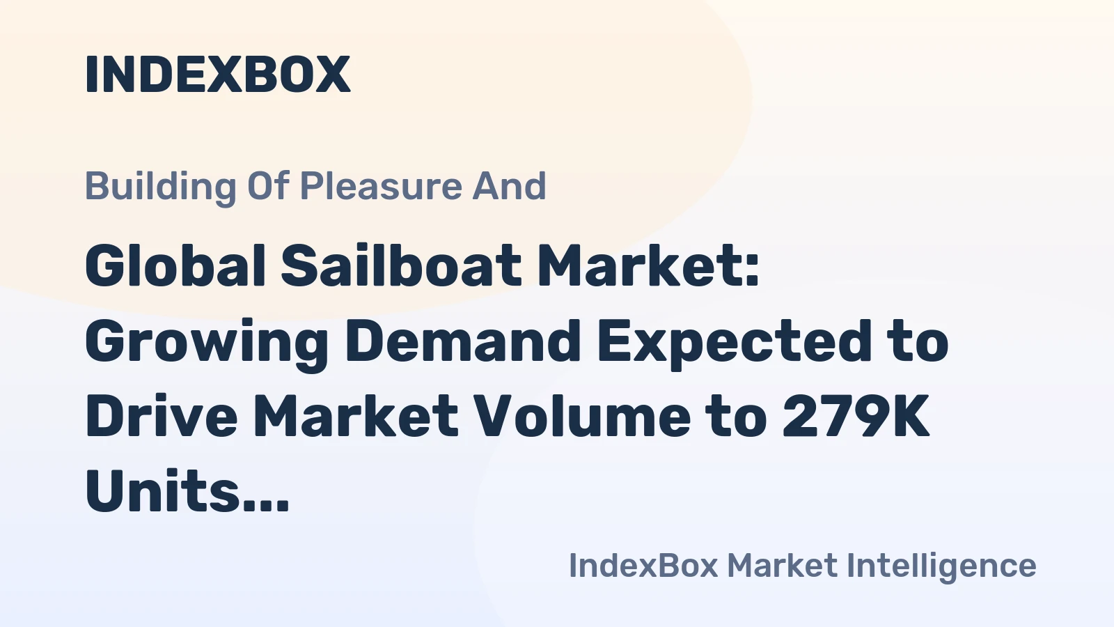 Global Sailboat Market: Growing Demand Expected to Drive Market Volume to 279K Units and Market Value to $38.3B by 2035