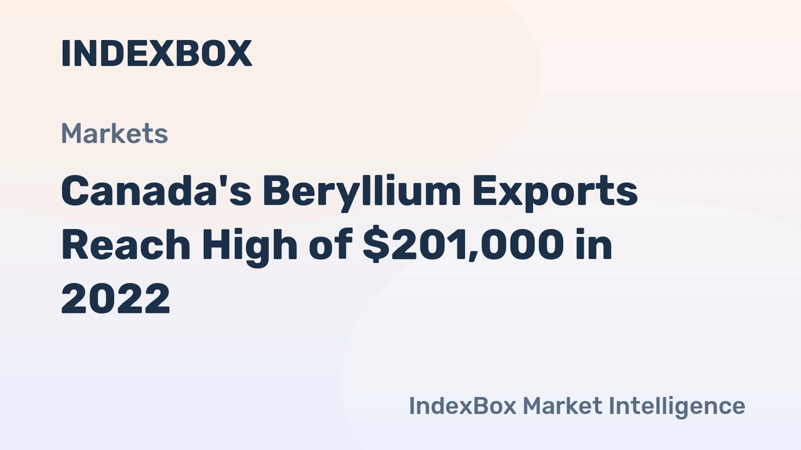 Canada's Beryllium Exports Reach High of $201,000 in 2022