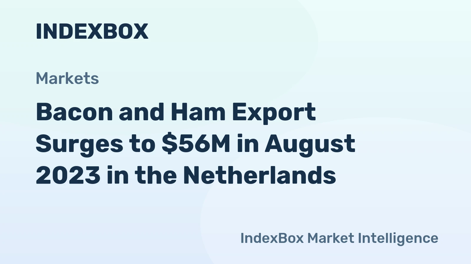 Bacon and Ham Export Surges to $56M in August 2023 in the Netherlands