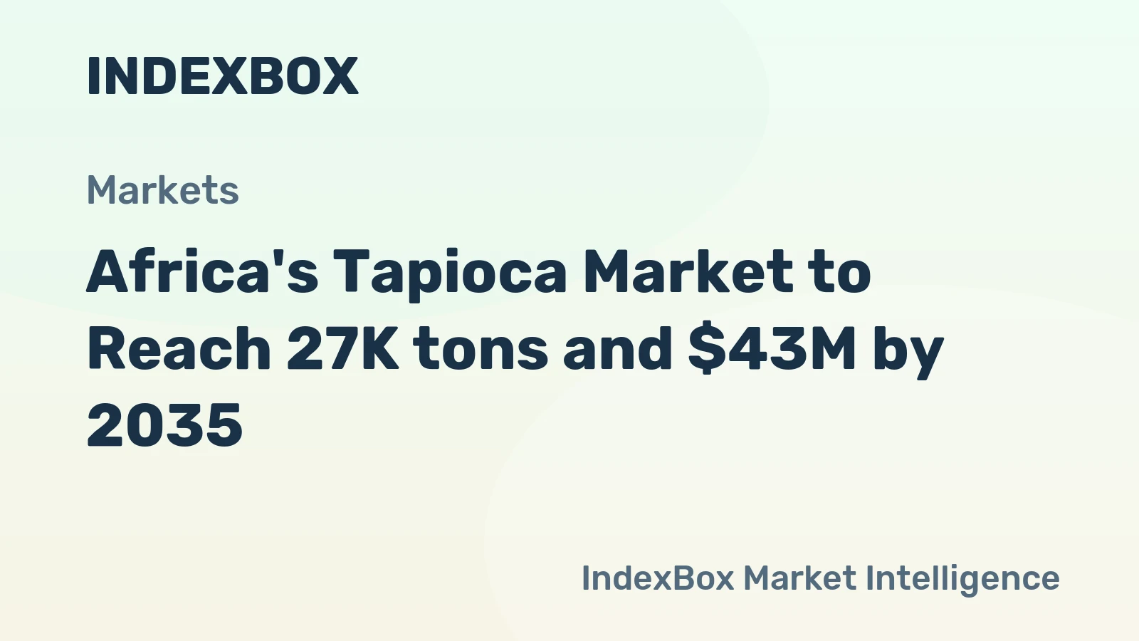 Africa's Tapioca Market to Reach 27K tons and $43M by 2035