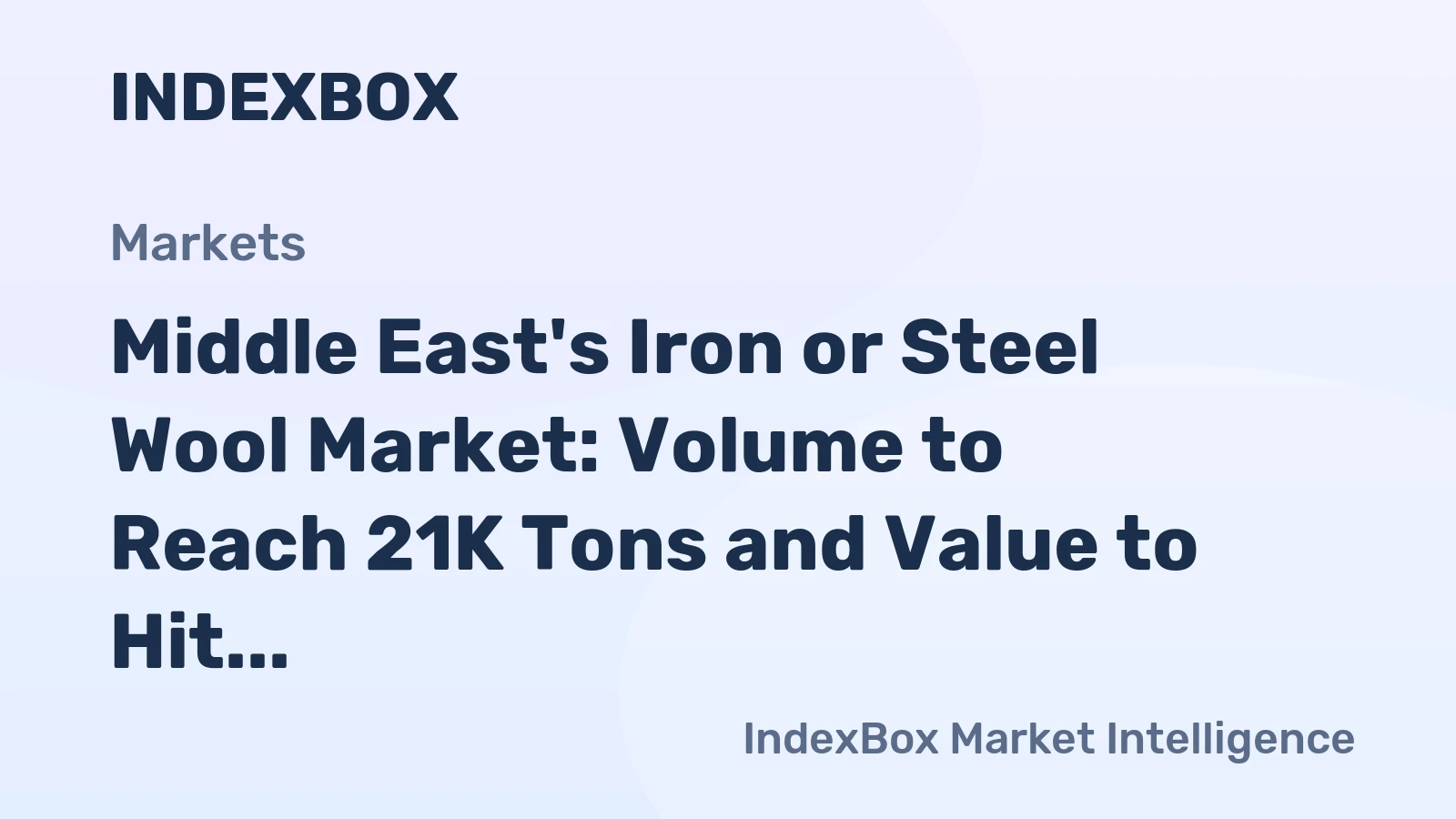 Middle East's Iron or Steel Wool Market: Volume to Reach 21K Tons and Value to Hit $84M by 2035