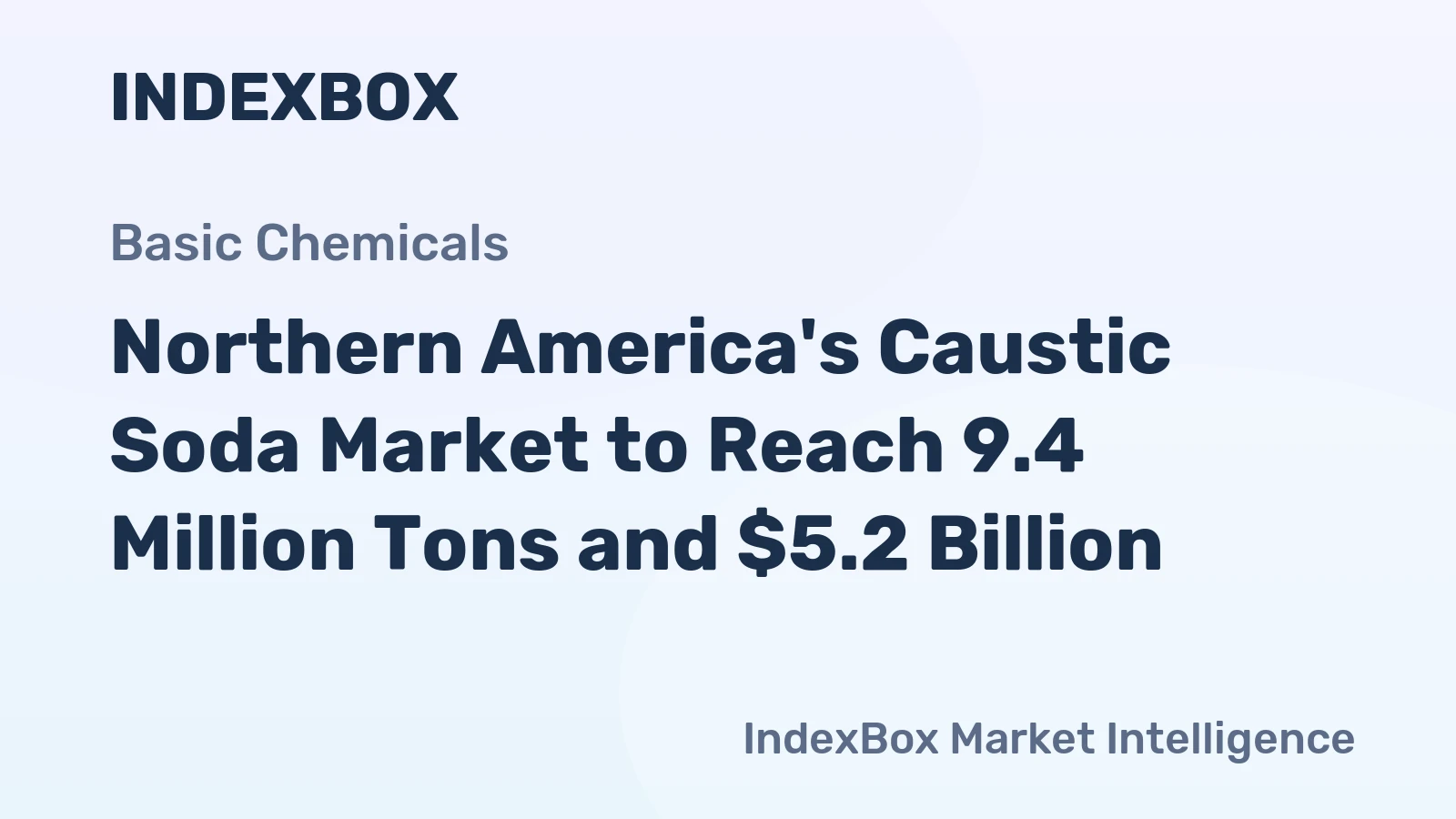 Northern America's Caustic Soda Market to Reach 9.4 Million Tons and $5.2 Billion
