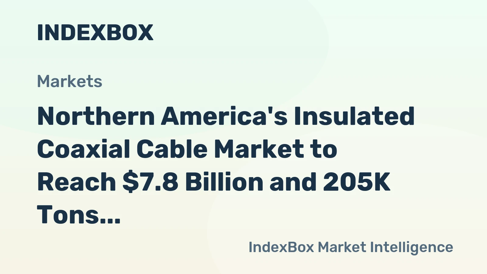 Northern America's Insulated Coaxial Cable Market to Reach $7.8 Billion and 205K Tons by 2035